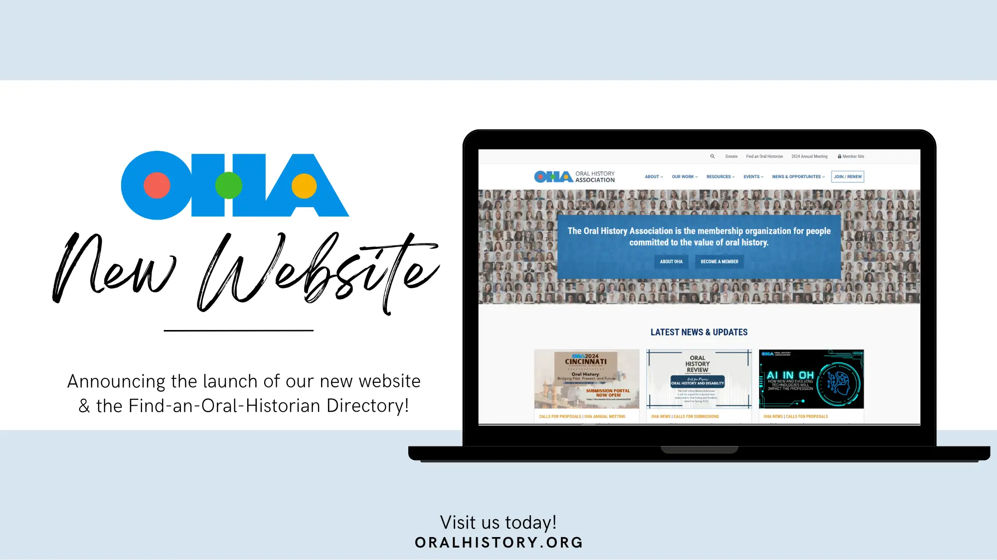 OHA's New Website Design & Directory Tool - Oral History Association
