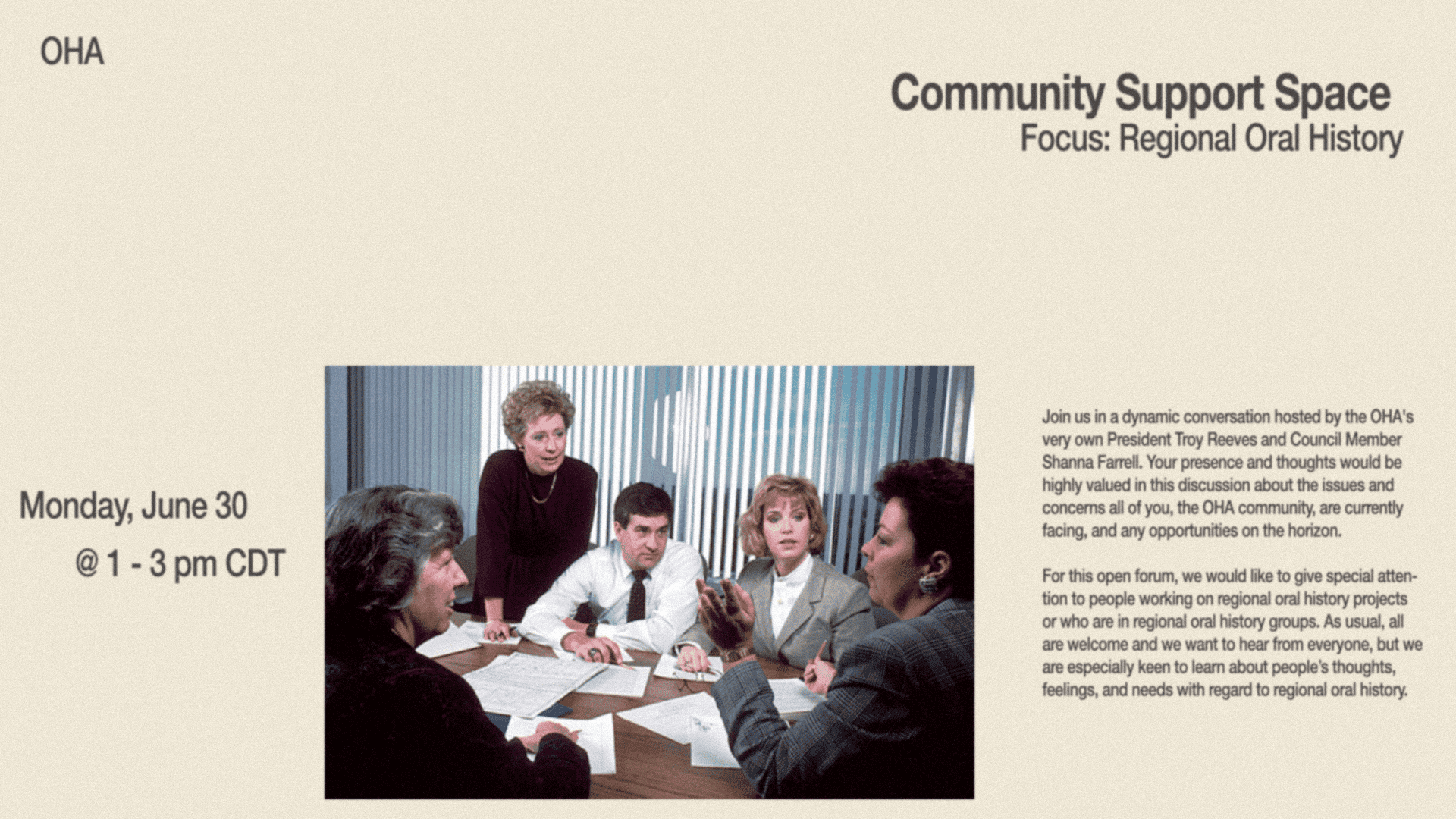 NEXT WEEK: Join our Community Support Space focused on Regional Oral ...